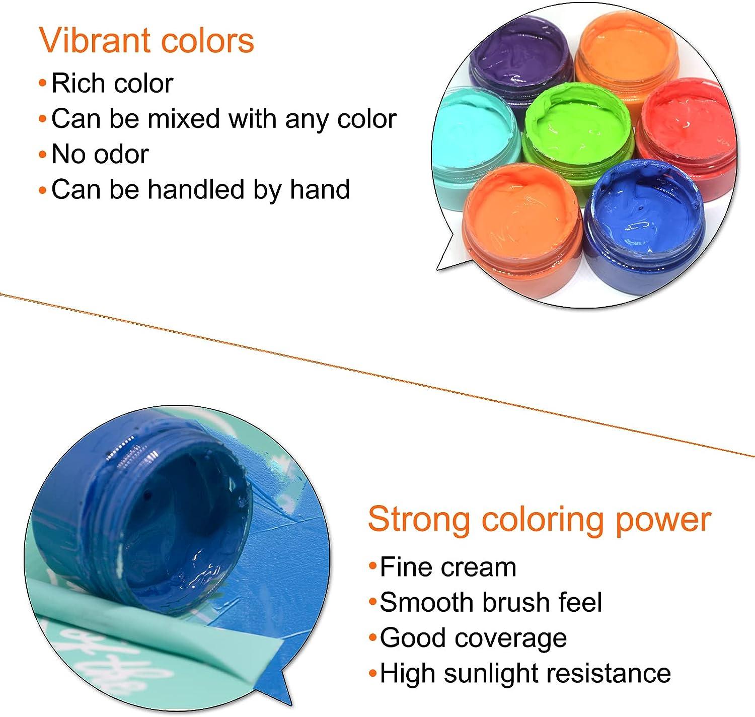 BOOLOOEN Chalk Paint Paste Screen Printing Ink Set - 12 Colors Jars ...