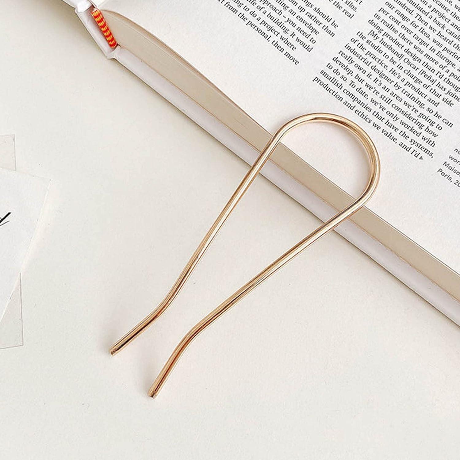 Sttiafay U Shape Hairpin Metal Hair Fork Vintage Hair Sticks Gold Hair ...