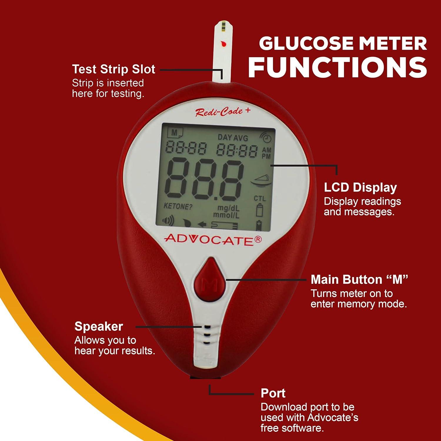 Advocate Redi-Code Speaking Blood Glucose Monitor Kit - Auto-Coding ...