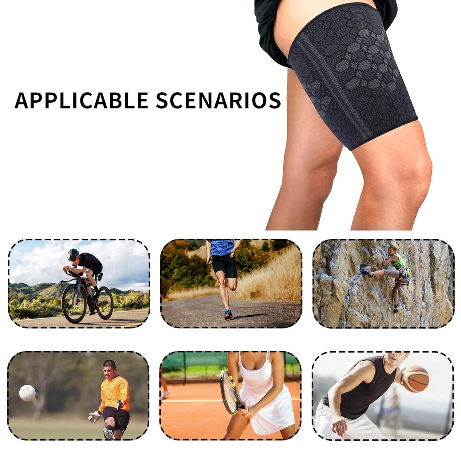 Thigh Compression Support Sleeve for Men and Women - Pain Relief and ...