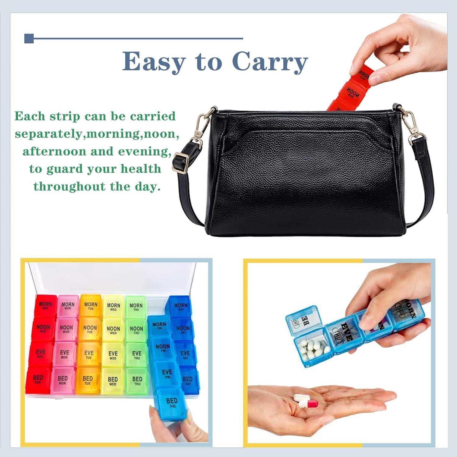 ZVZM Large Pill Box Organiser 7 Day 4 Times a Day Tablet Organiser Box ...