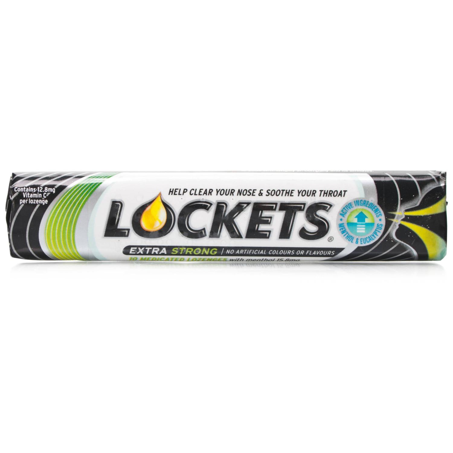 Lockets Extra Strong Cough Drops Sweets Roll 43g - Pack of 5 Rolls ...