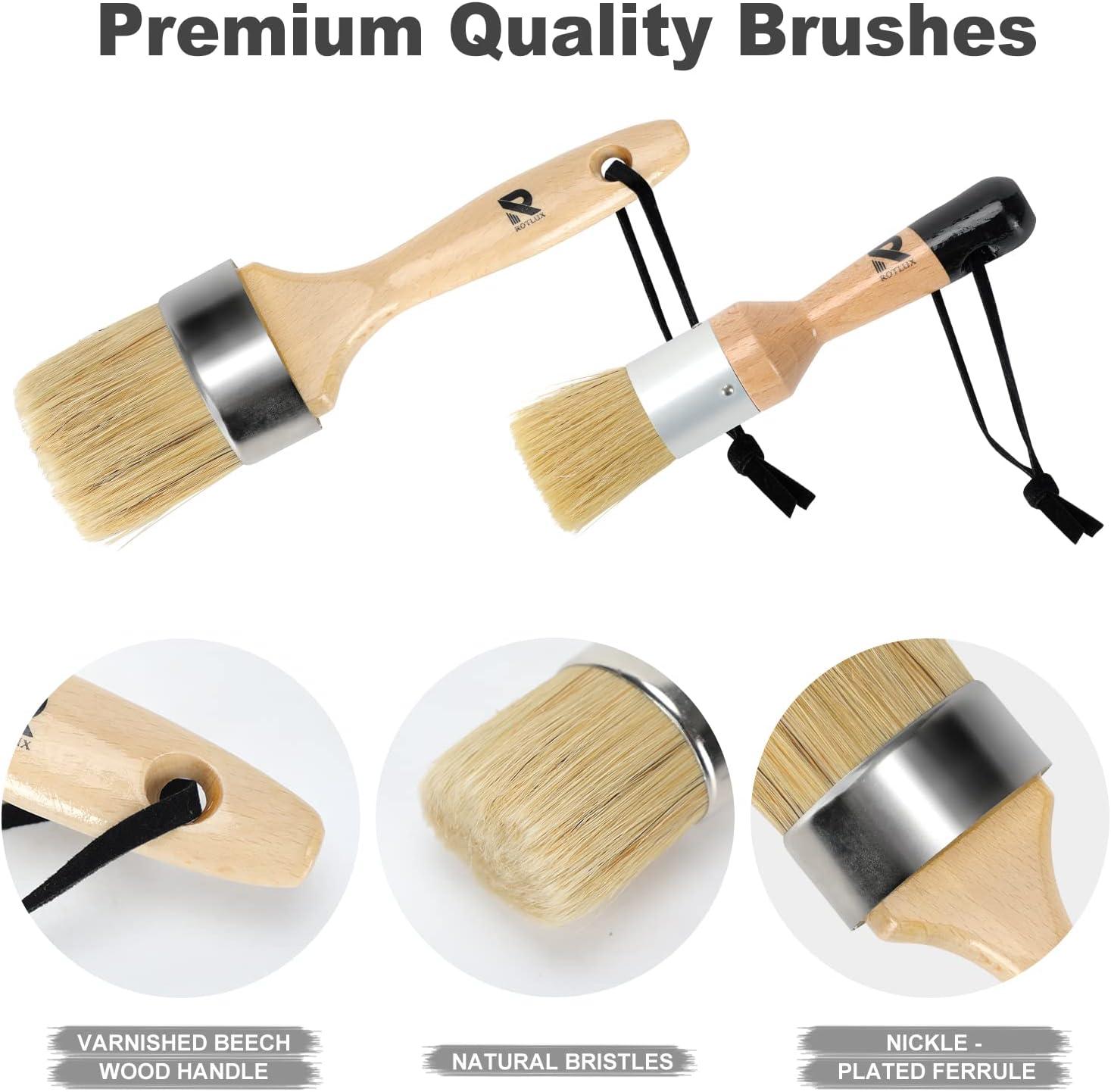 Premium Chalk Paint Brush Set with Gloves and Opener - Wax Brushes for ...