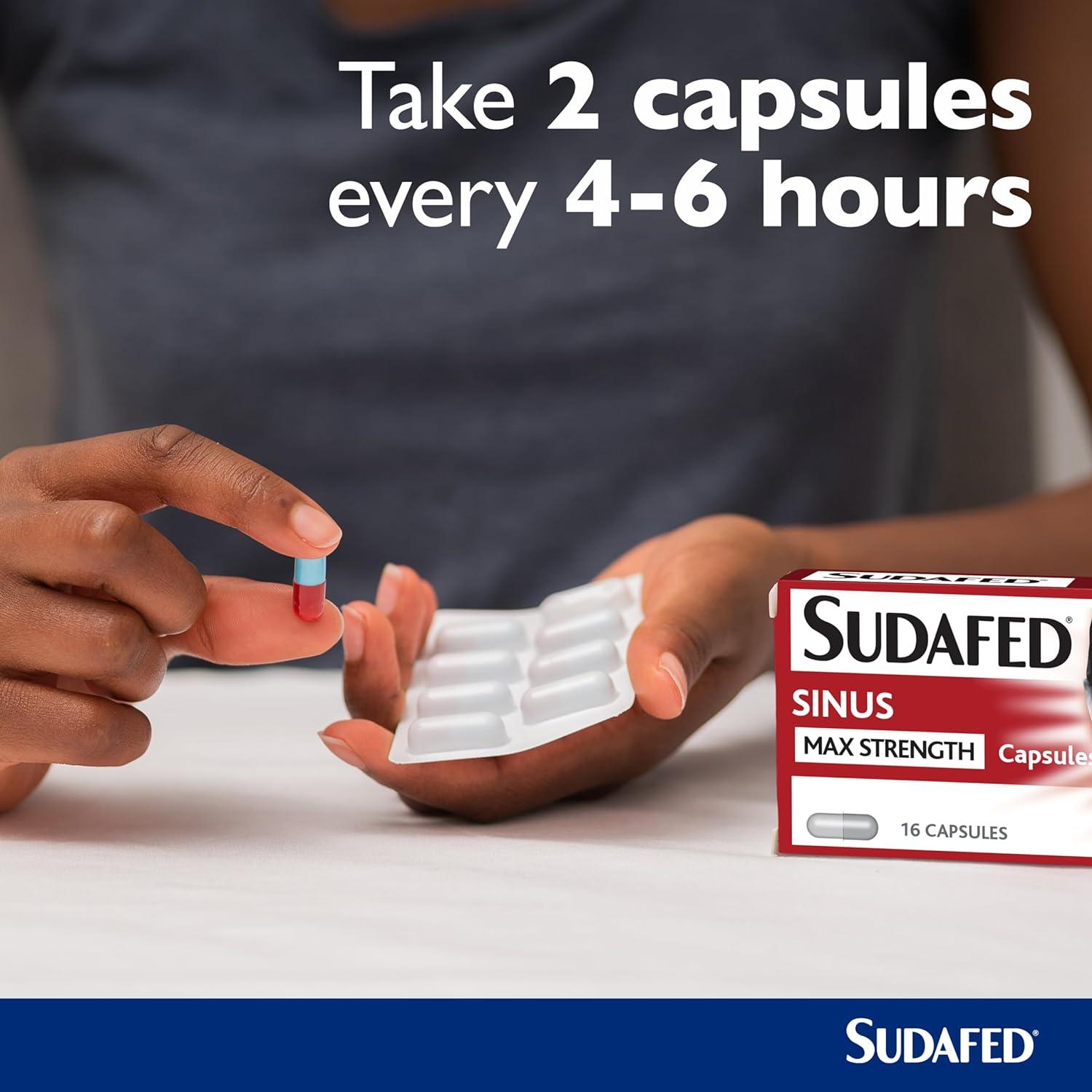 Sudafed Sinus Max Strength Capsules Relieves Sinus Pressure and Pain ...