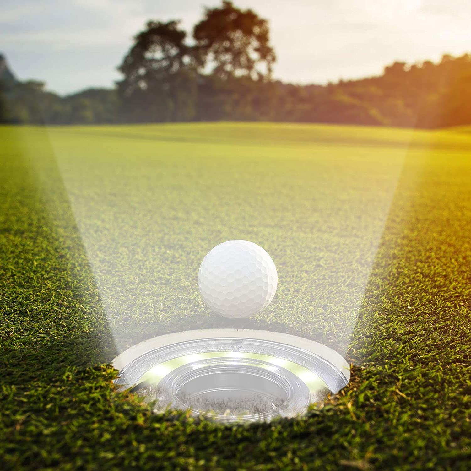 Glowing Golf Hole Lights Set - 18 PCS | LED Putting Green Flags, Poles ...