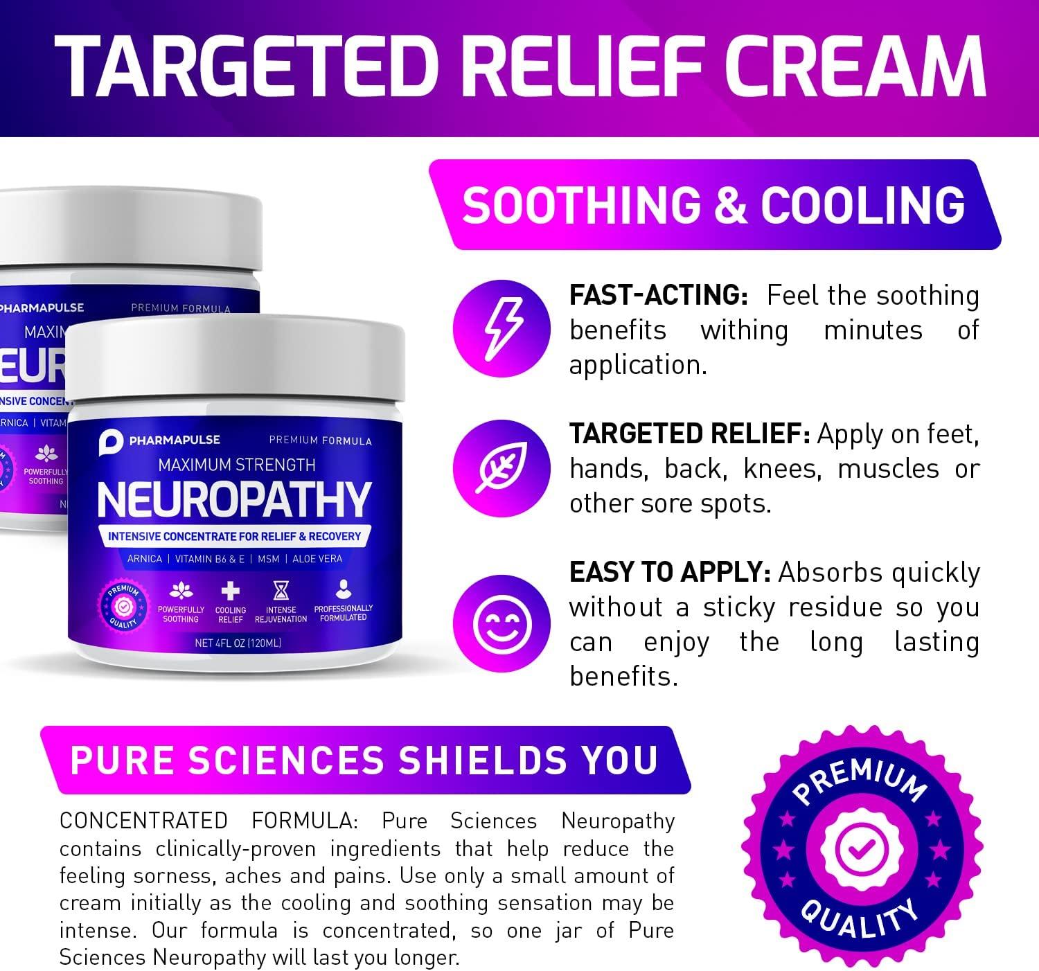 Neuropathy Relief Cream - Maximum Strength for Foot, Hands, Legs, Toes ...