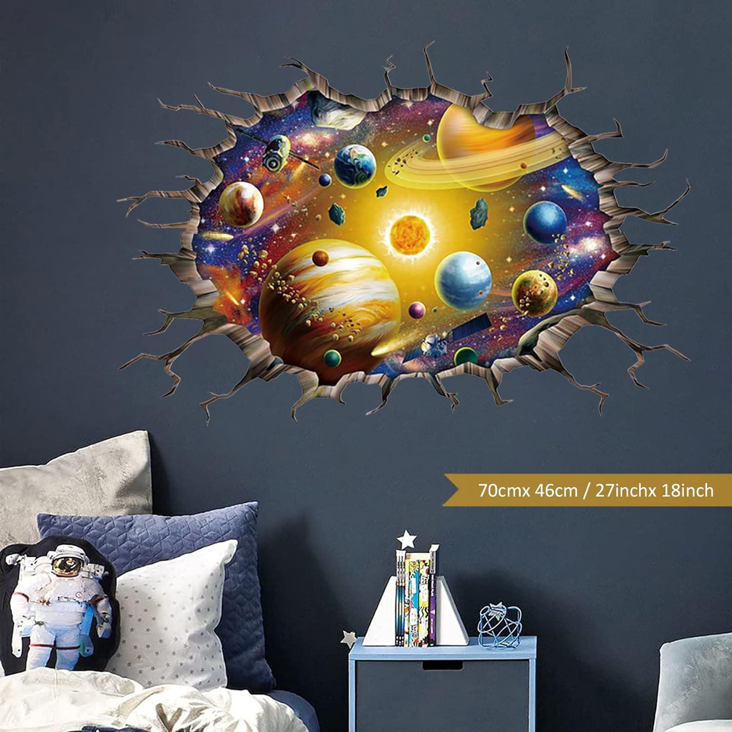 3D Planet Wall Stickers | Cosmic Galaxy Decals for Nursery | Outer ...