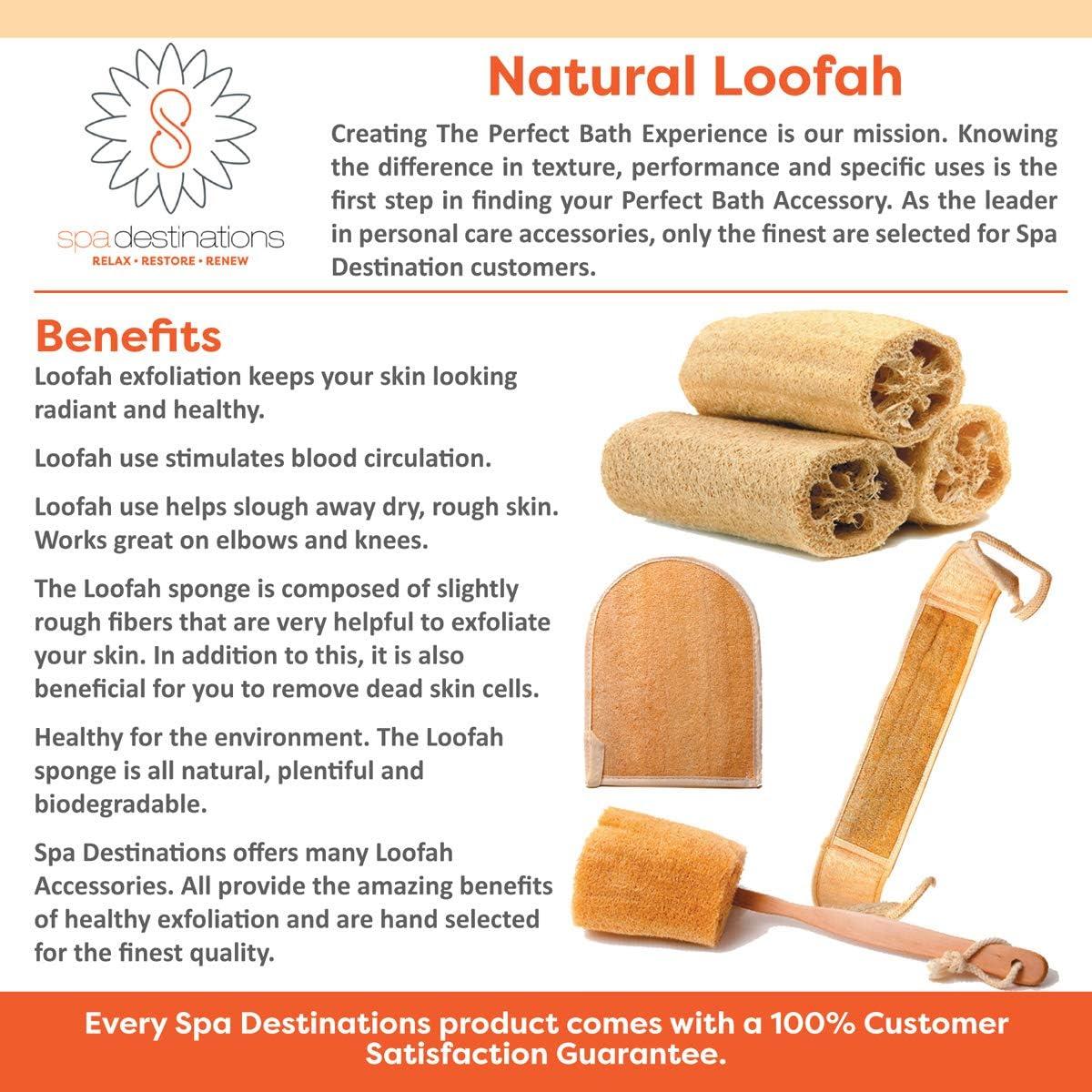 Natural Loofah Back Strap for Bath and Shower - Terry Cloth Spa ...