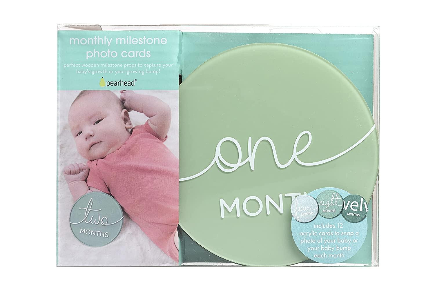 Pearhead Acrylic Monthly Milestone Photo Cards Gender-Neutral Babys ...
