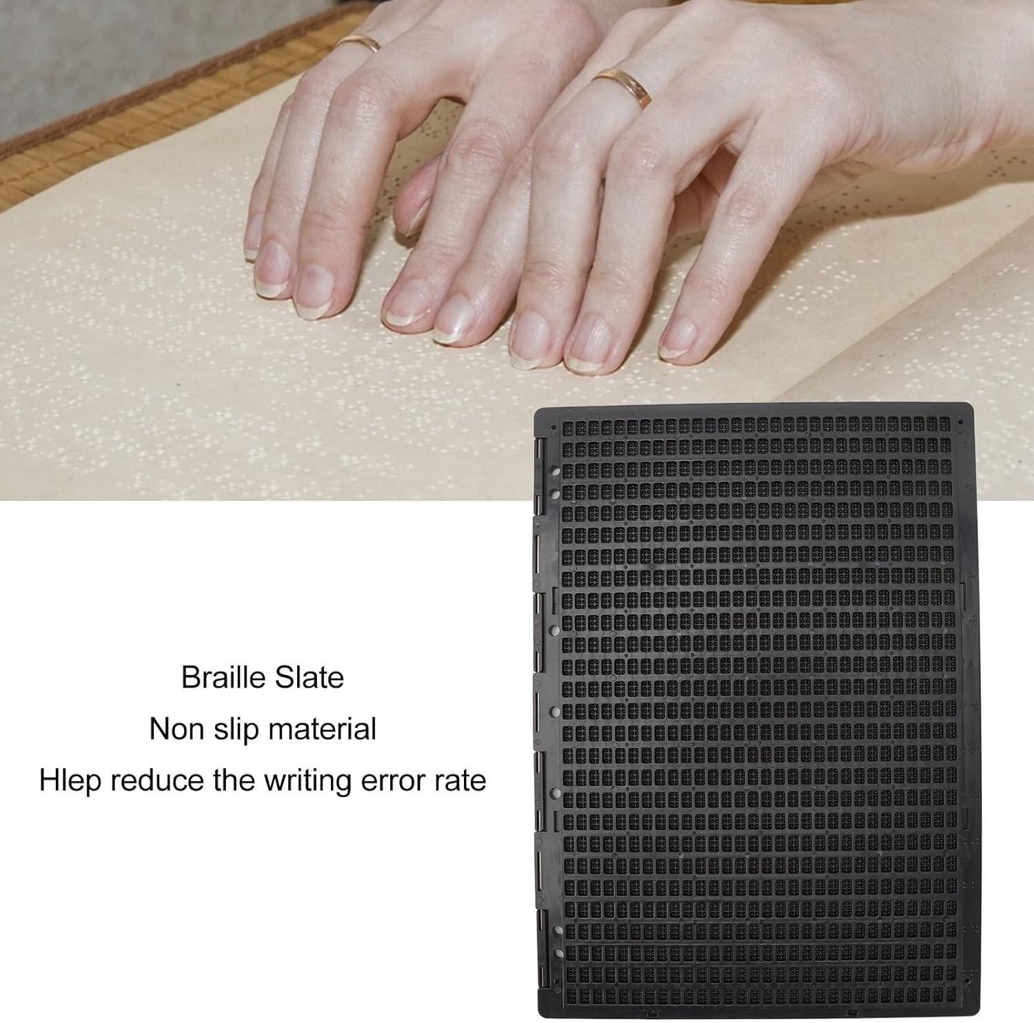 Braille Slate Braille Slate Braille Braille Slate 27 Lines 30 Cells Black Plastic Braille Stylus ...