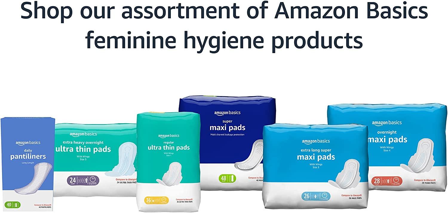 Amazon Basics Thick Maxi Pads - Extra Heavy Overnight Absorbency ...