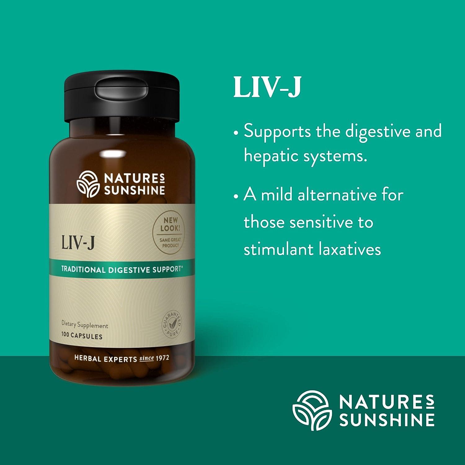 Nature's Sunshine LIV-J Capsules - Digestive Support with Herbal Blend ...