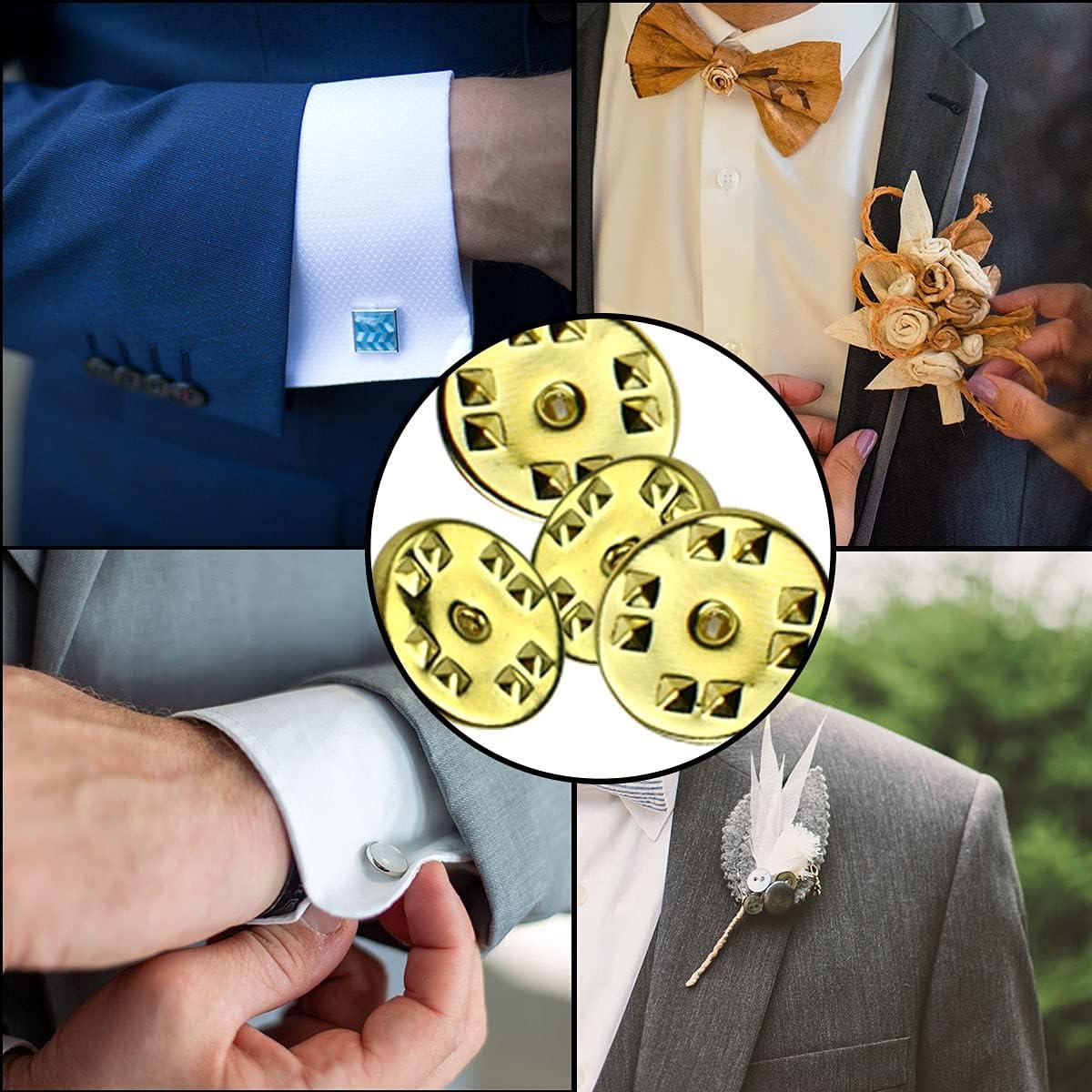 100PCS Pin Backs Metal Locking Pin Backs Brass Clutch for Brooch Tie ...