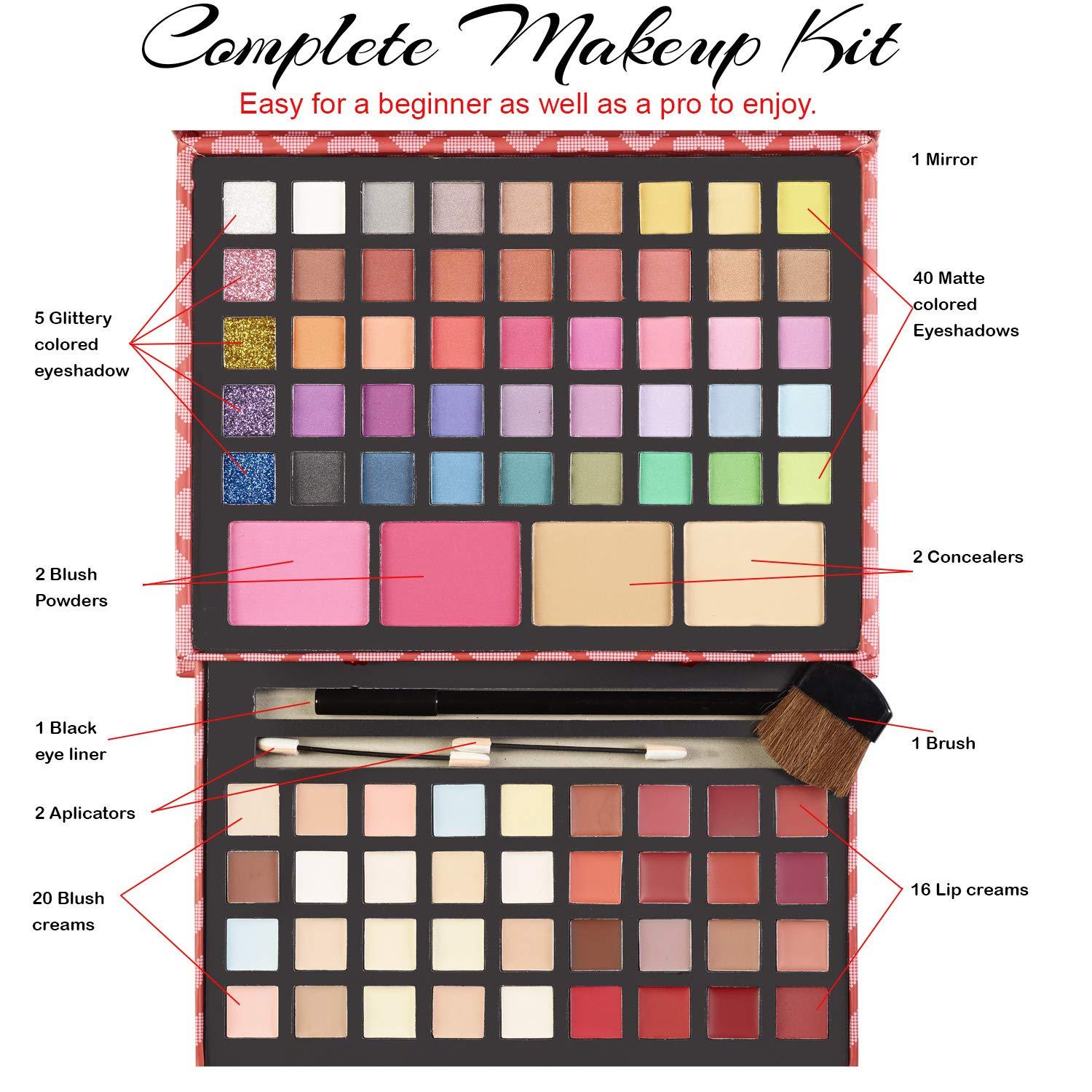 Teen Makeup Kit - 2-Tier Love Make Up Gift Set with Eyeshadow Palette ...