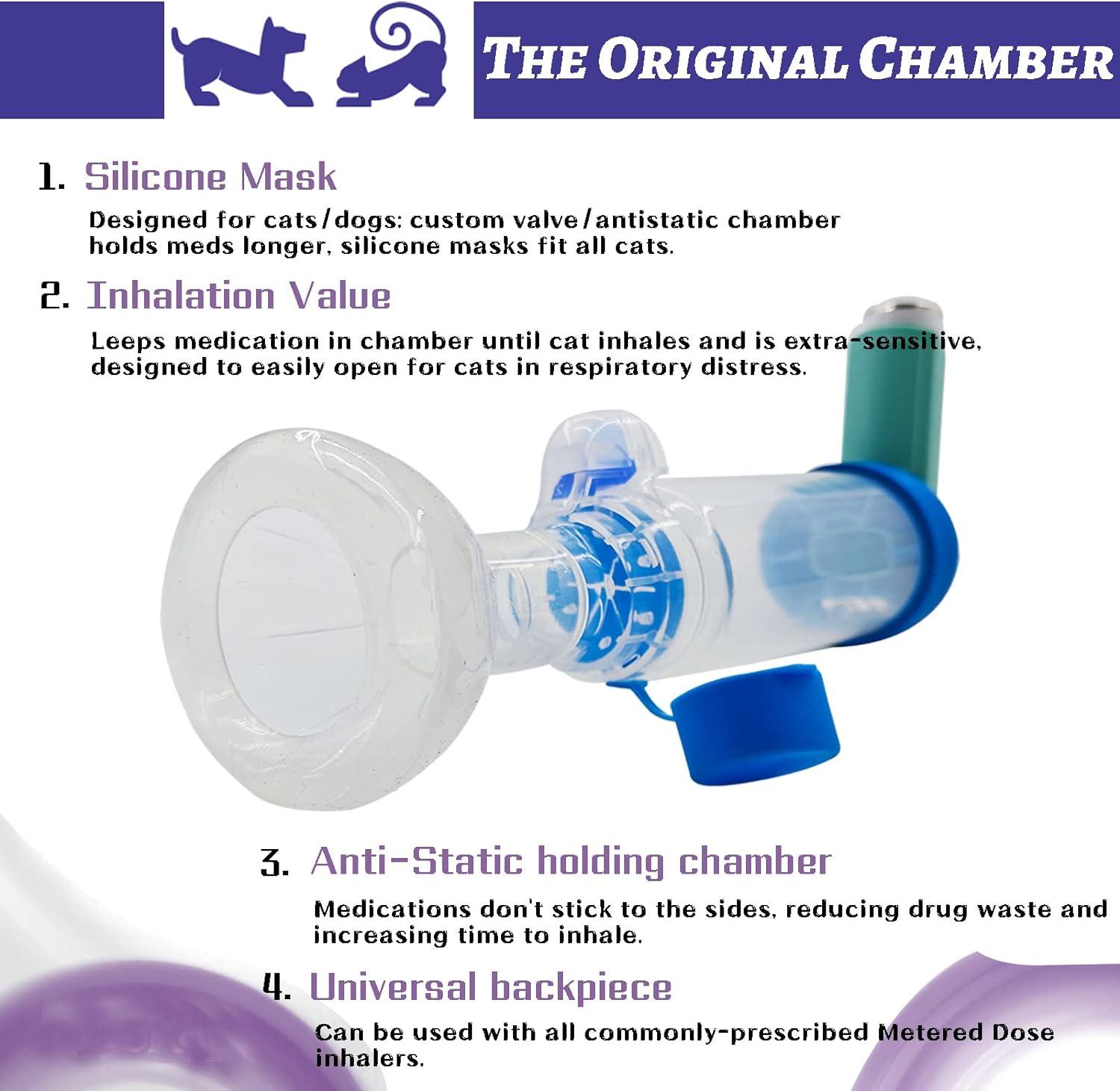 Inhaler Spacer for Dogs & Cats - 2 Silicone Masks | Canine & Feline ...