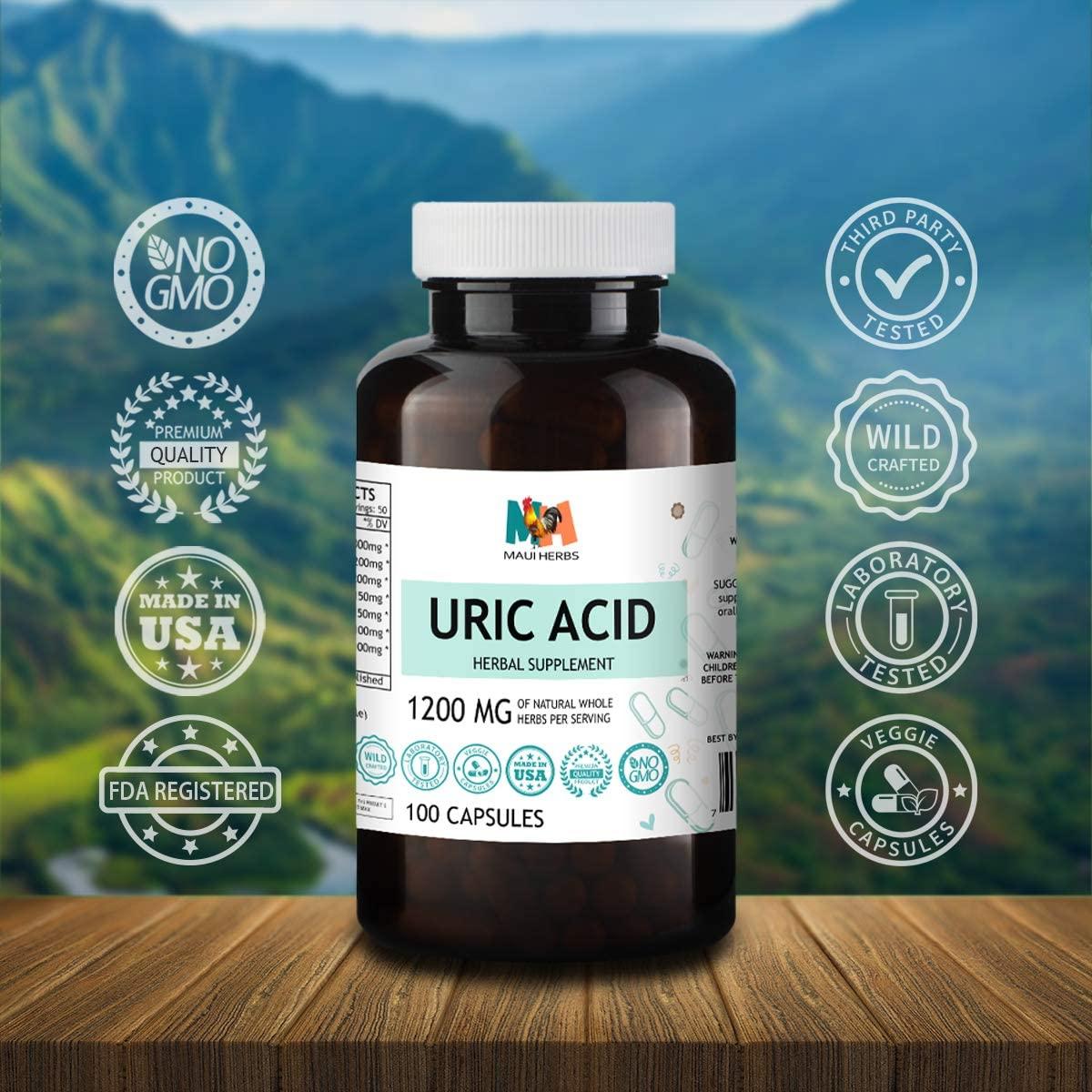 Maui Herbs Uric Acid Support Capsules - Liver Cleanse Supplement with ...