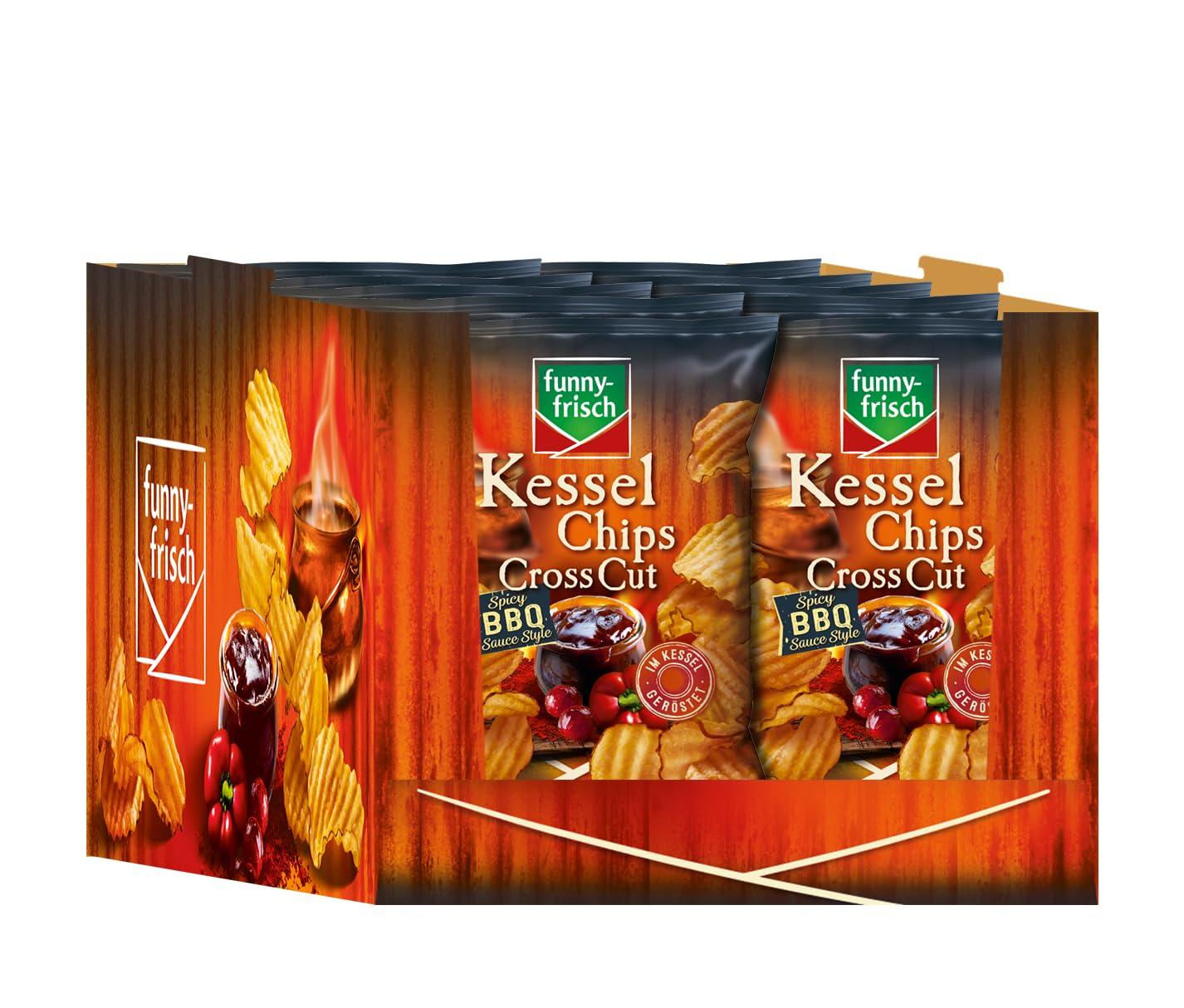 Buy Funny-Frisch Kessel Chips Cross Cut Spicy BBQ Sauce - 10 Pack (120g ...