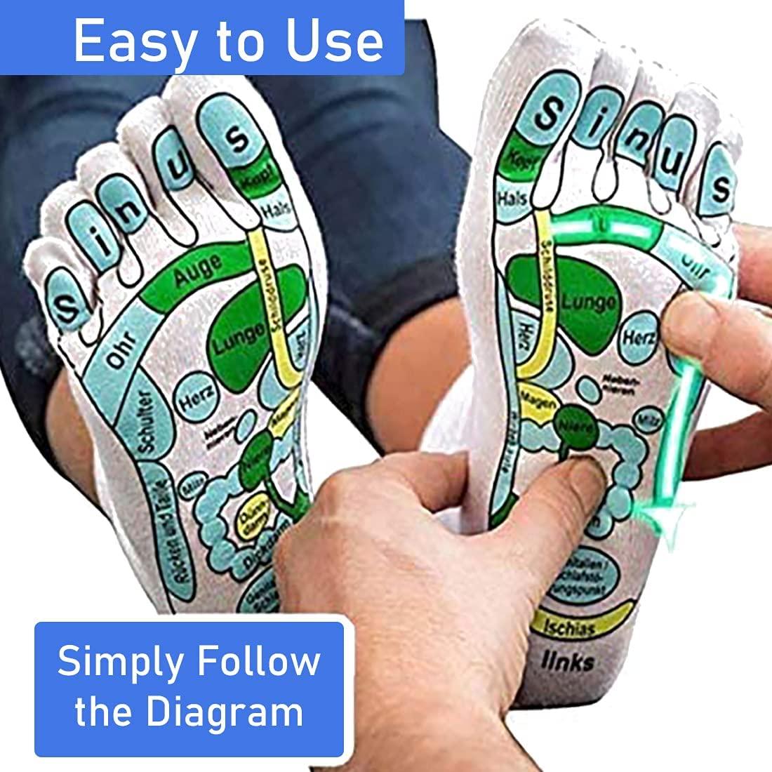 Acupressure Reflexology Socks - Foot Massage Socks with Separate Toes ...