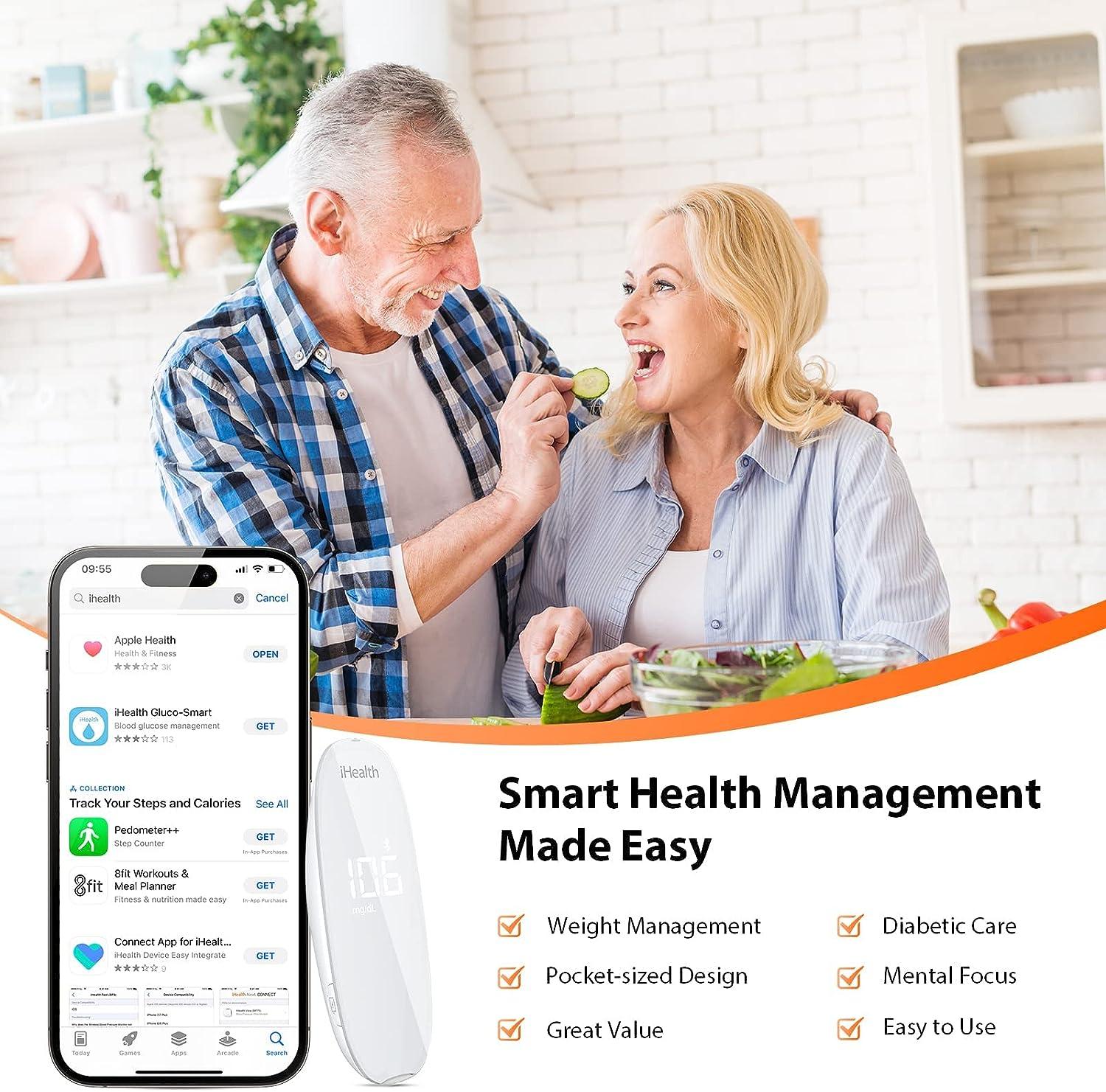 iHealth Gluco Plus Smart Blood Glucose Meter Kit with Wireless Monitor ...