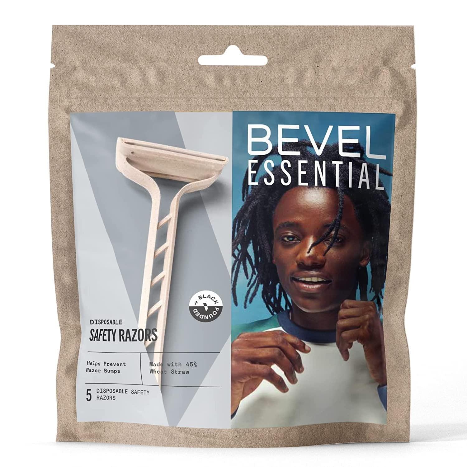 Bevel Essential Disposable Safety Razors for Men - Stainless Steel ...