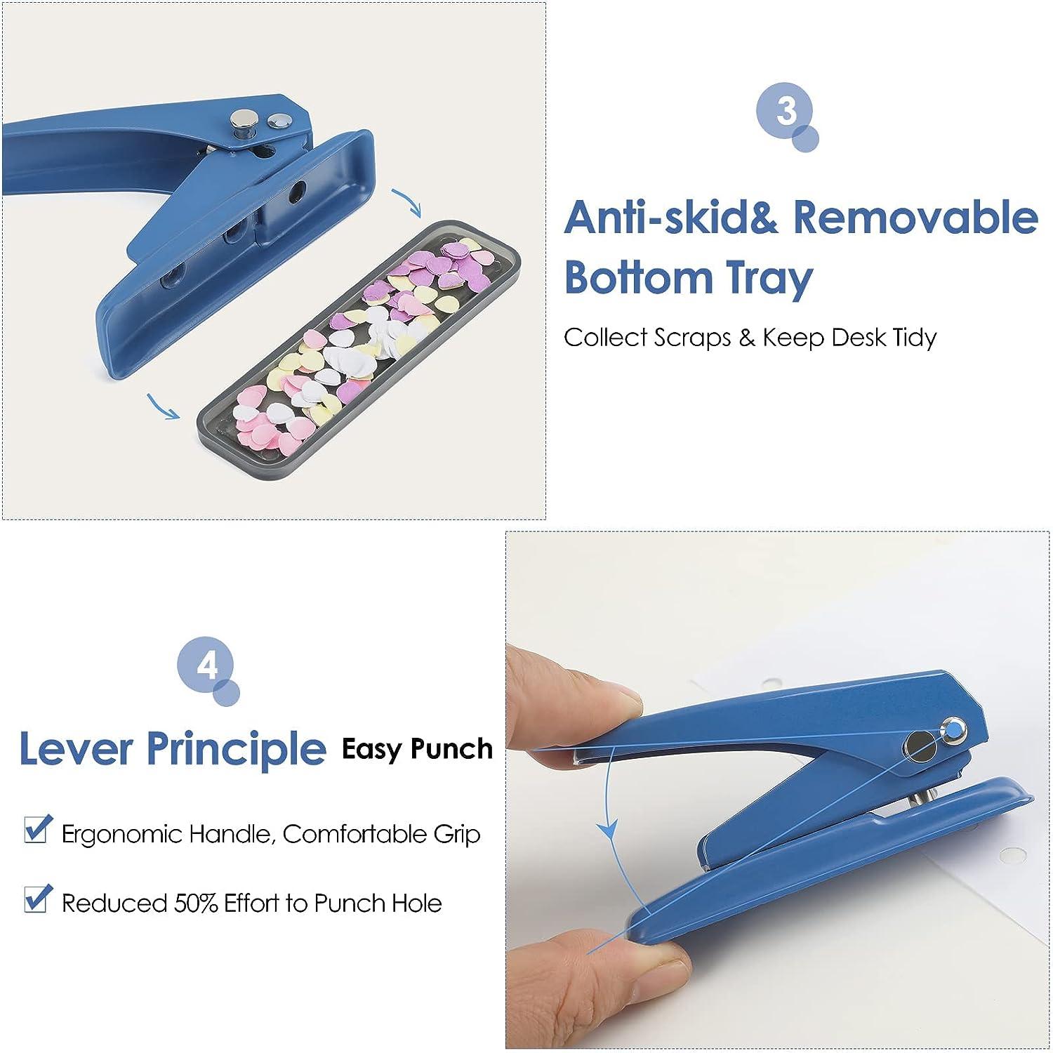 MROCO Single Hole Punch 1 Hole Punch 1/4 Hole Puncher Paper Punch Hole ...