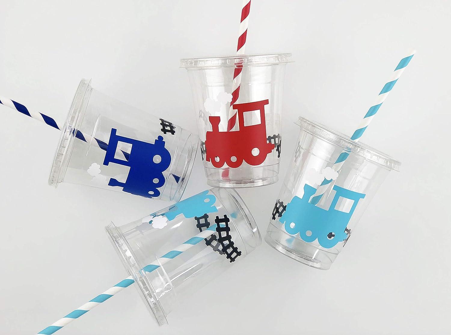 Train Party Cups - Set of 12 | Transportation Birthday Supplies for ...