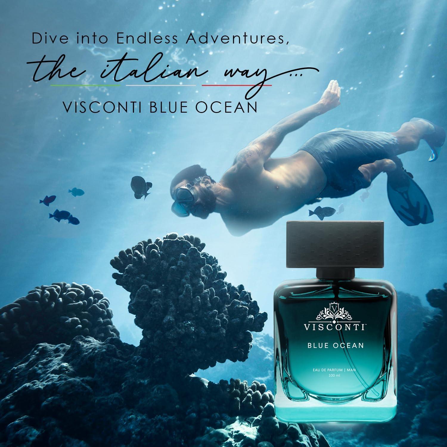 Blue Ocean Perfume For Men Eau De Parfum Aquatic Fragrance with Citrus ...