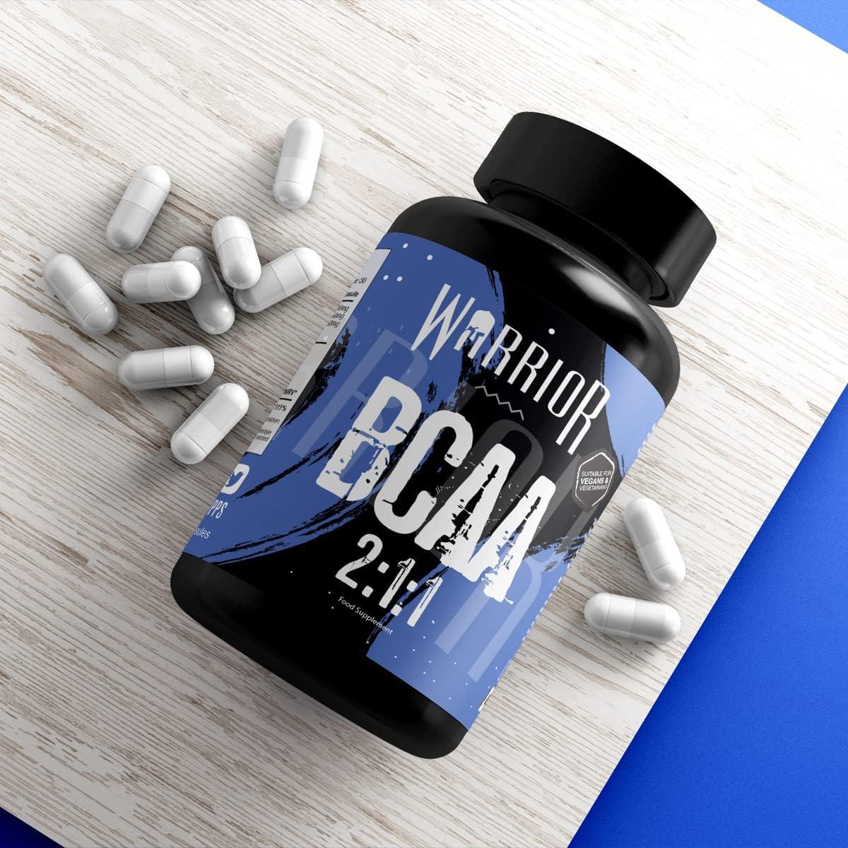Warrior BCAA Capsules 1000mg - 60 Caps - Pharmaceutical Grade 2:1:1 ...