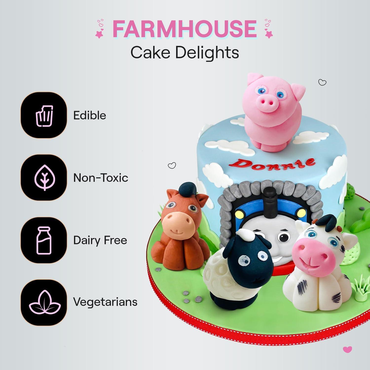 SugarArt Edible Farm Animal Cake Toppers - Handmade Sugar Decorations ...