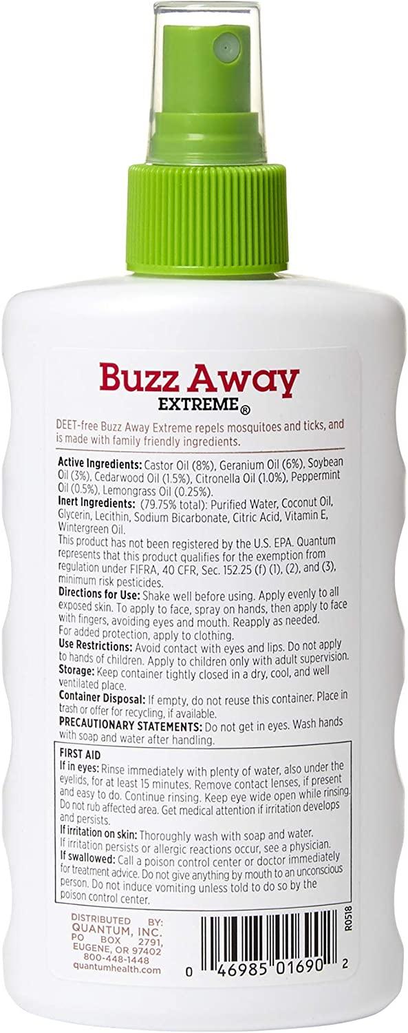 Quantum Health Buzz Away Extreme - DEET-Free Natural Insect Repellent ...