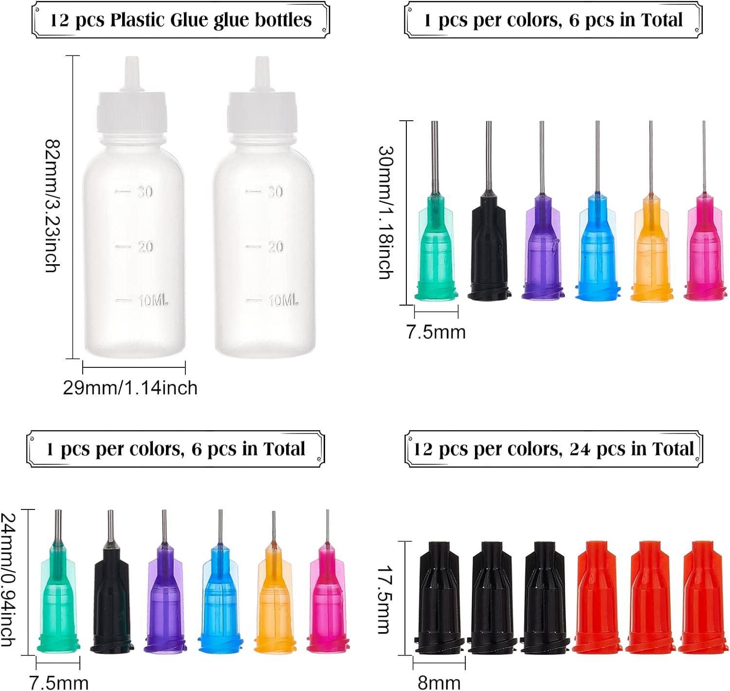 Benecreat 12 Pack 1oz Precision Tip Applicator Bottles Set - DIY Quilling Glue Oiler Bottle with ...