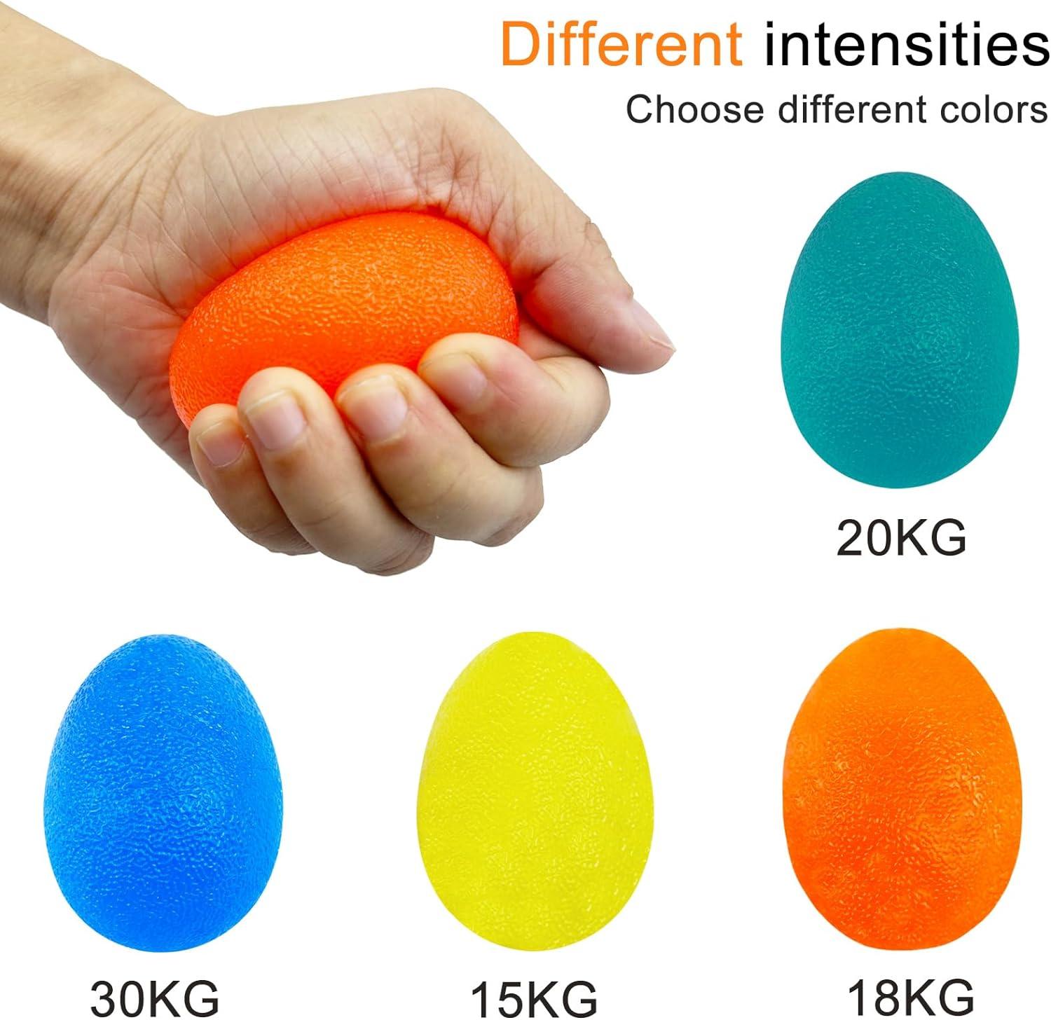 Nutabevr Egg-Shaped Grip Balls - Silicone Hand Trainer for Stress ...
