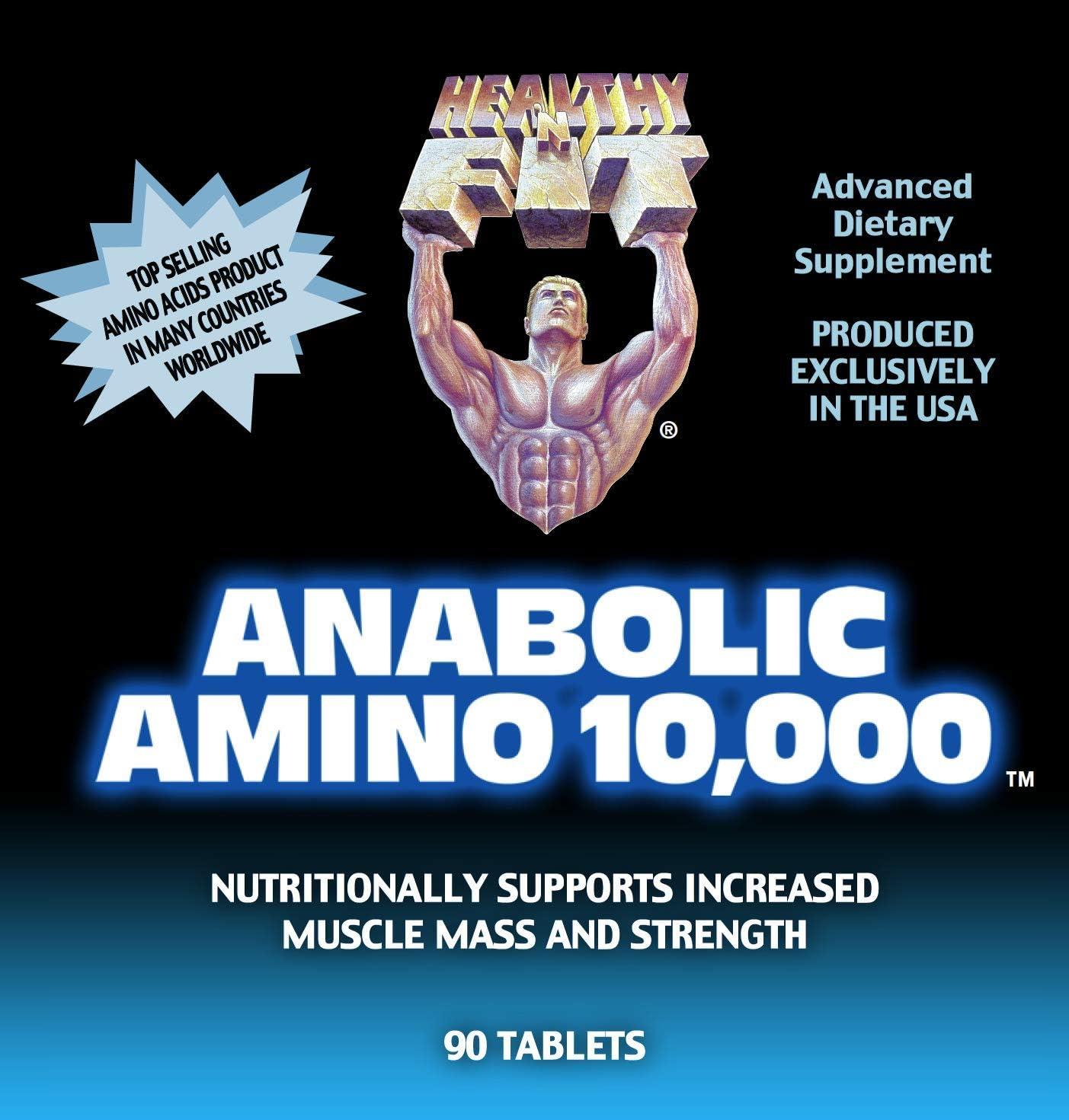 Healthy 'N Fit Anabolic Amino 10 000 Tablets - 90 Count | EAA & BCAA ...