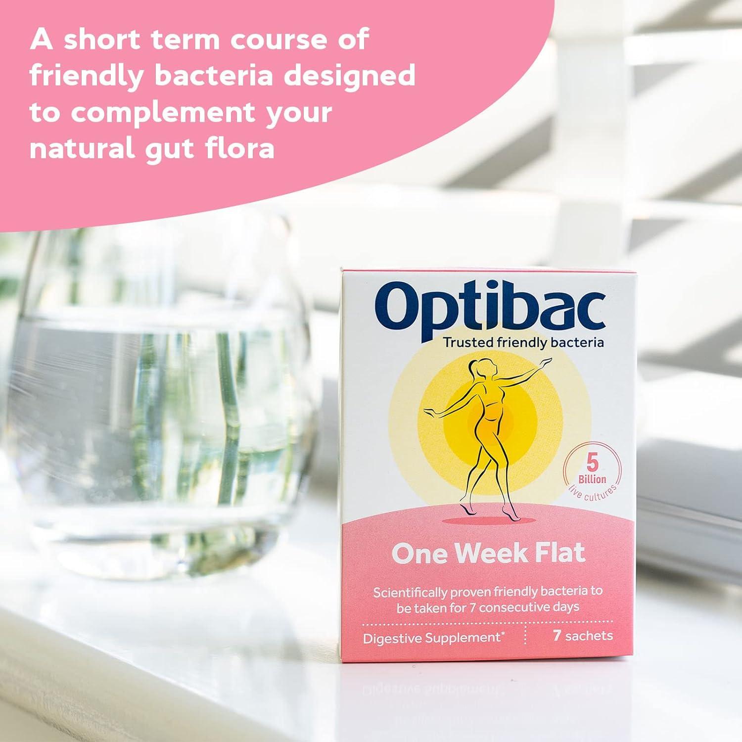 OptiBac One Week Flat 7 Sachets - Digestive Support for Bloating - 7 ...