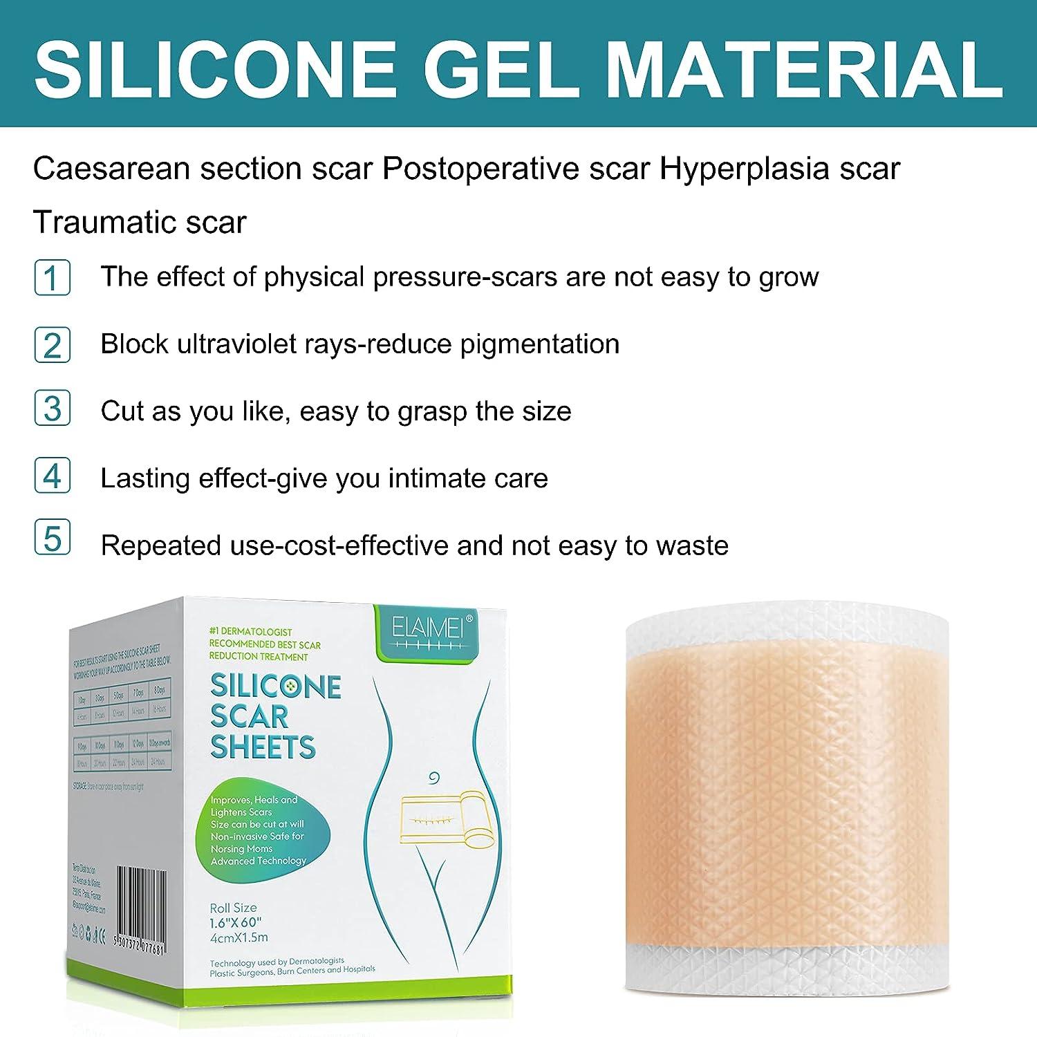 Silicone Scar Tape 1.6 x 60 Inch - Medical Grade Treatment for Surgery ...