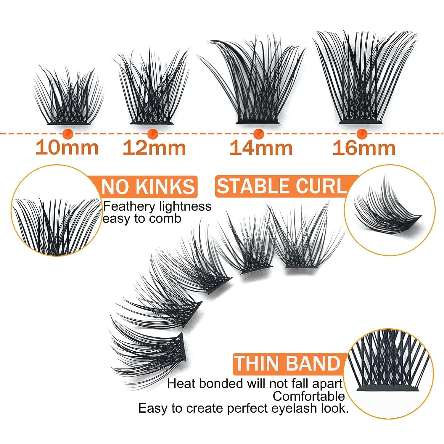 Lash Clusters 144 Pcs Cluster Lashes DIY Eyelash Extensions C D Curl 10 ...