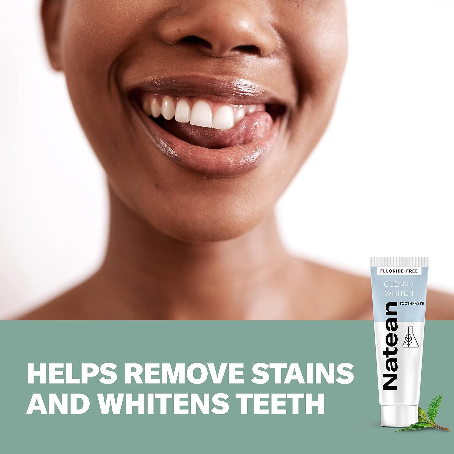 Natean Clean + Whiten Fluoride Free Whitening Toothpaste - Clean Mint 4 ...