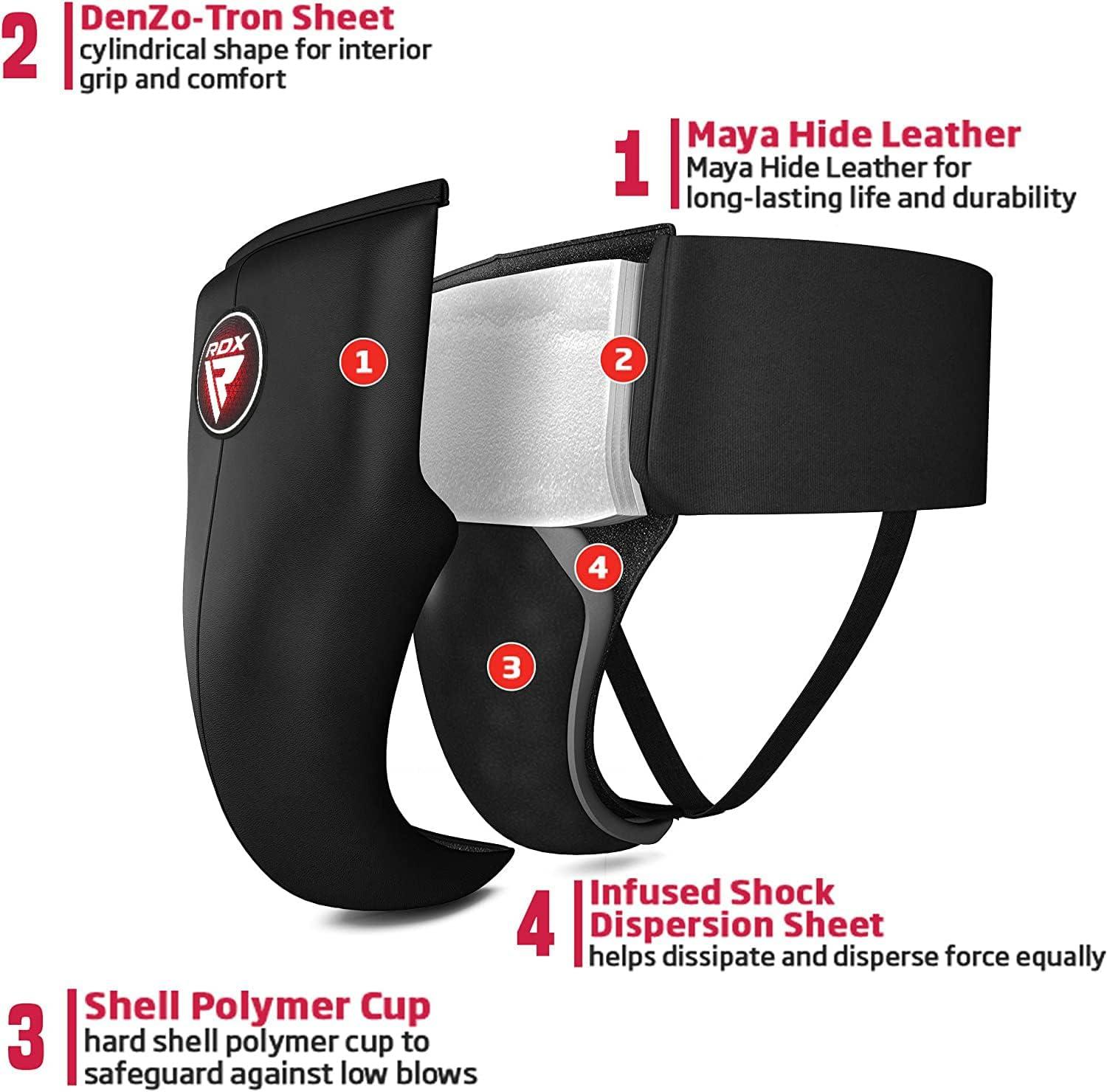 RDX Groin Protector - Maya Hide Leather Abdo Gear for Boxing, Muay Thai ...