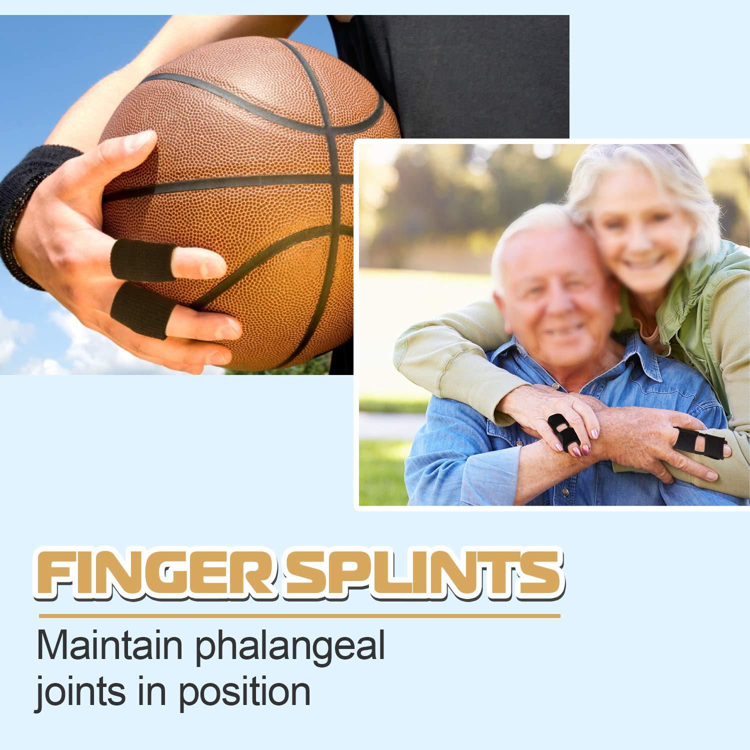 Sopito Finger Rails - 2 Pieces with 6 Nylon Sleeves for Broken Finger ...