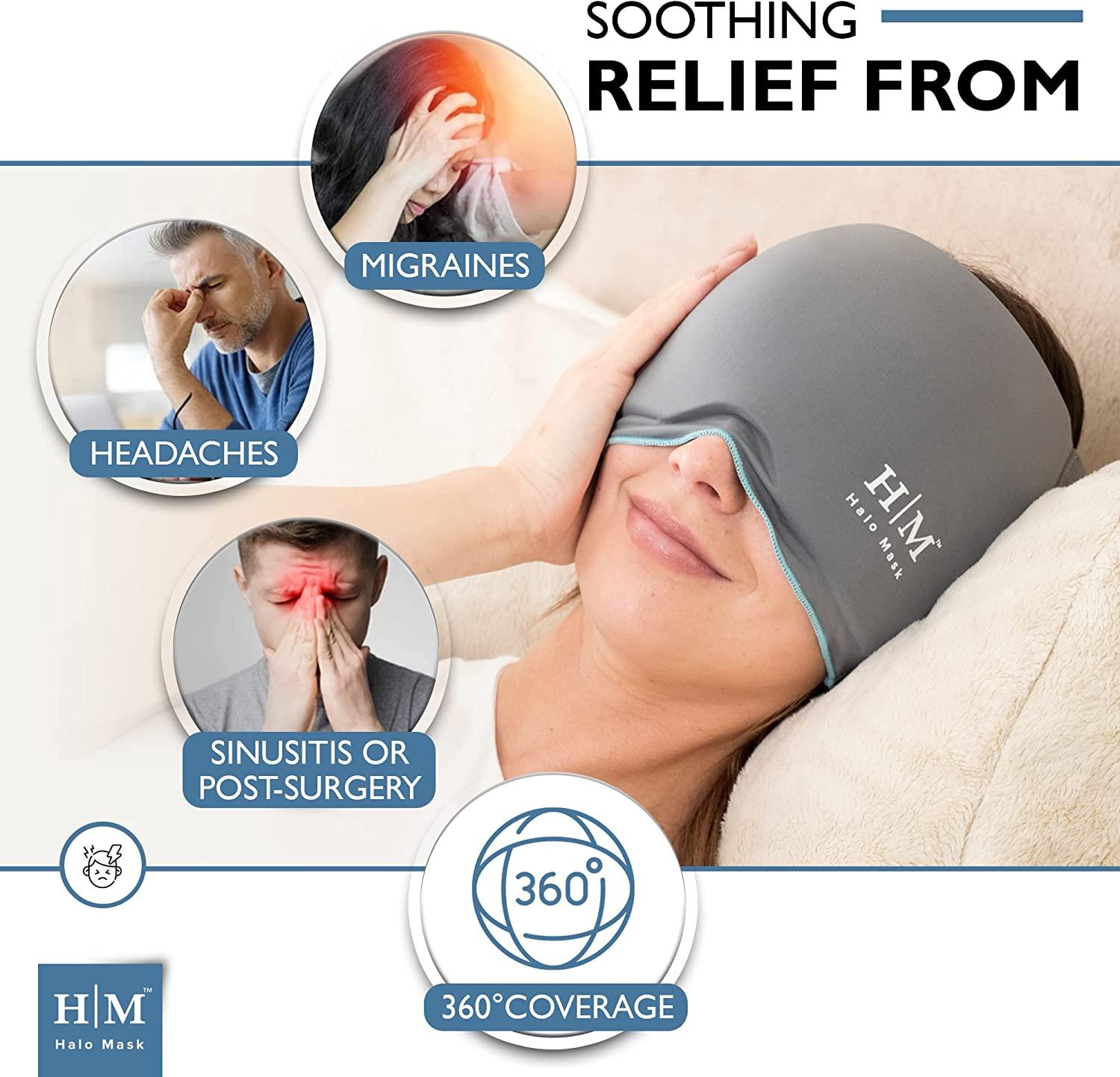 Halo Mask Migraine Relief Cap - Form-fitting Ice Hat for Tension ...