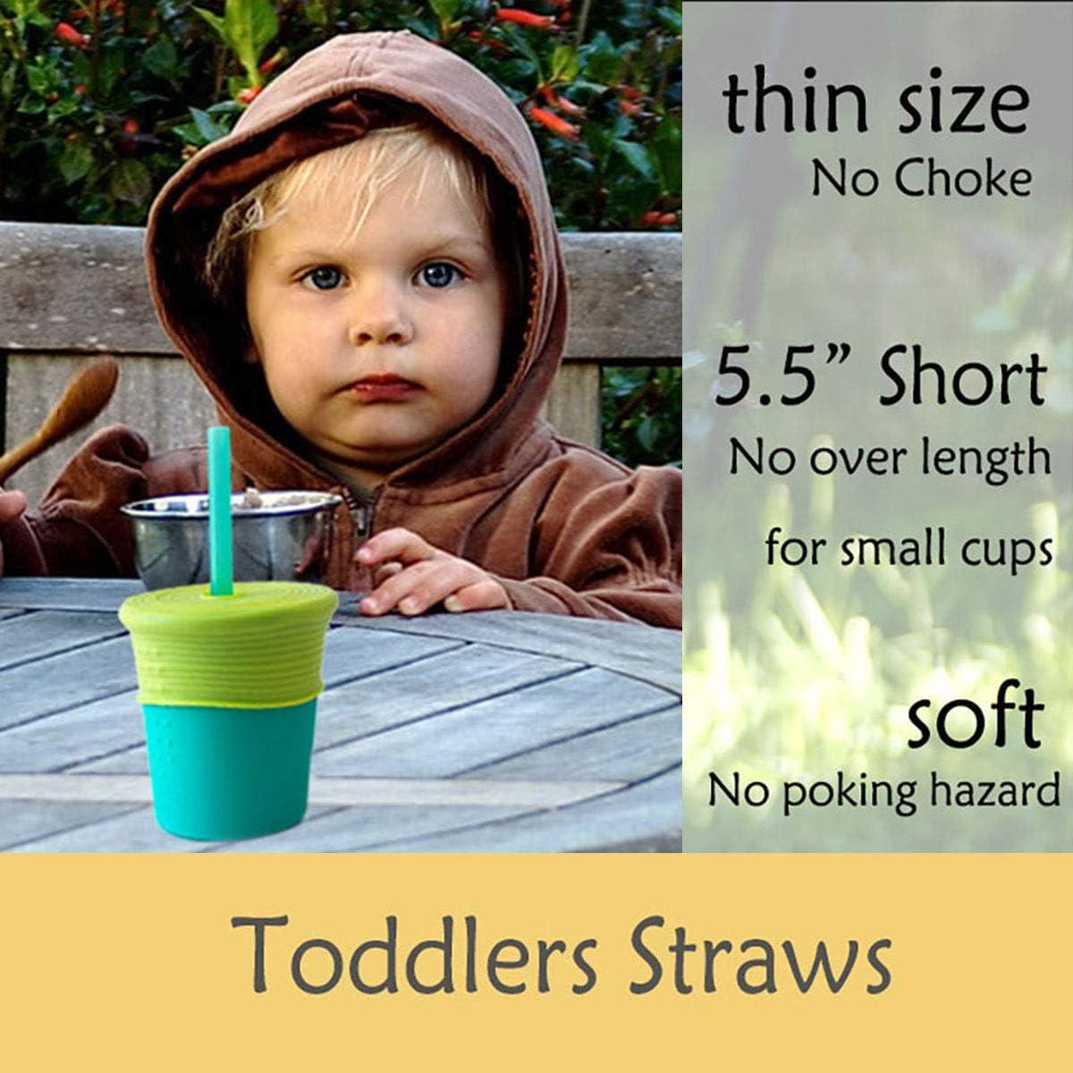 Tegion Mini Short Silicone Straws for Toddlers & Kids - BPA Free ...