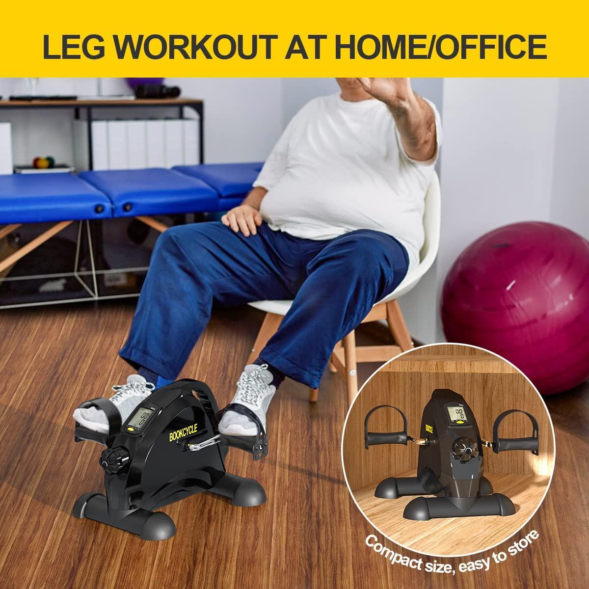 BOOKCYCLE Mini Exercise Bike Pedal Exerciser with LCD Monitor - Black ...