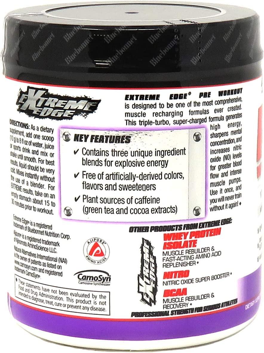 BlueBonnet Nutrition Extreme Edge Pre workout - Grape Flavor, 30 ...