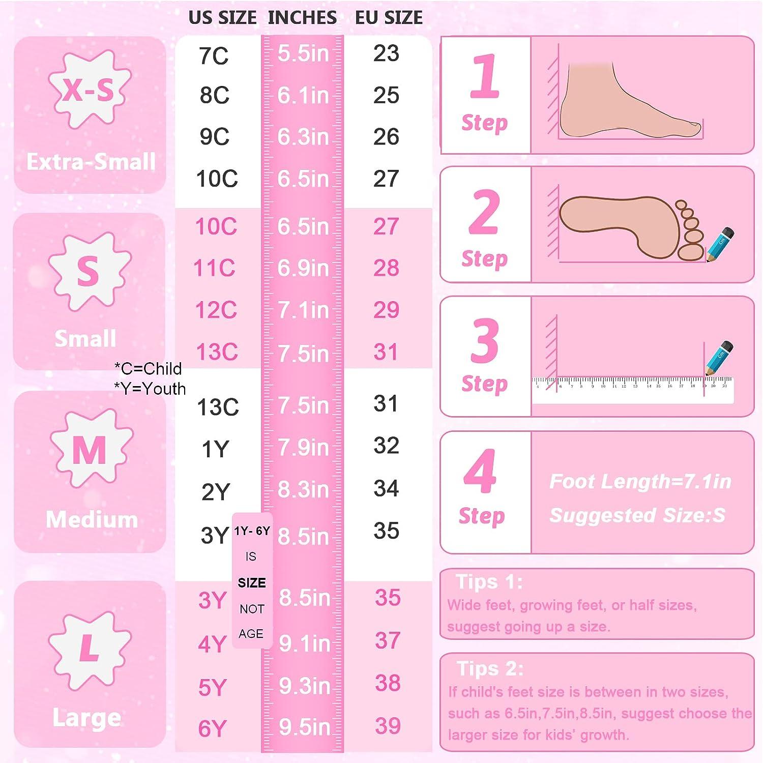 Girls Adjustable Roller Skates with Light Up Wheels - Pink XS (7C-10C ...