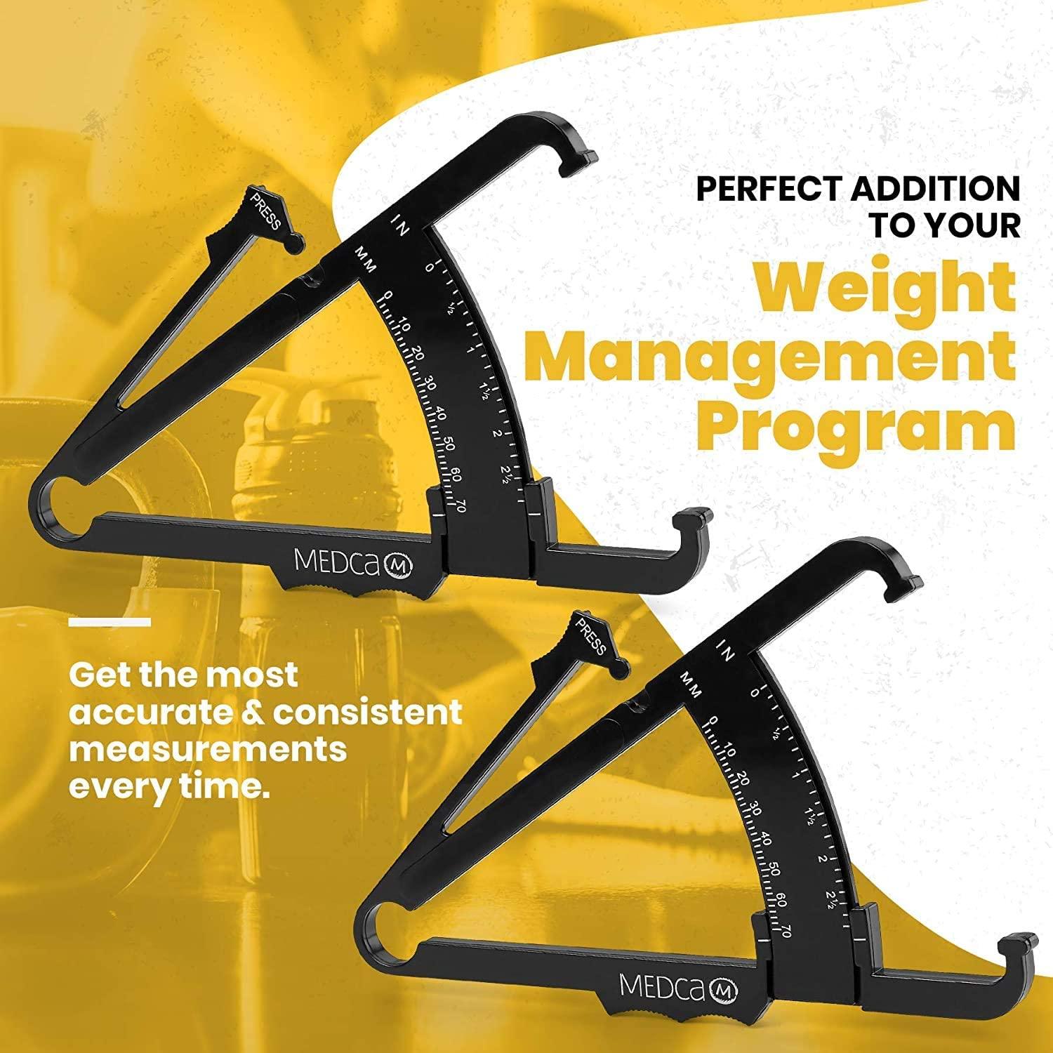 Skinfold Body Fat Caliper - Handheld BMI Measurement Tool by MEDca ...