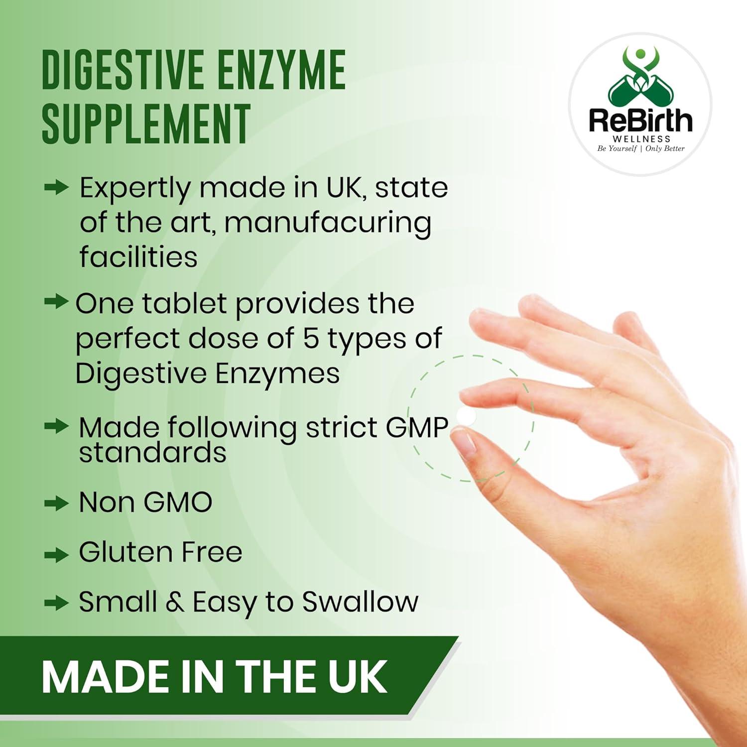Digestive Enzyme Supplements - 120 Tablets for Optimal Gut Health ...