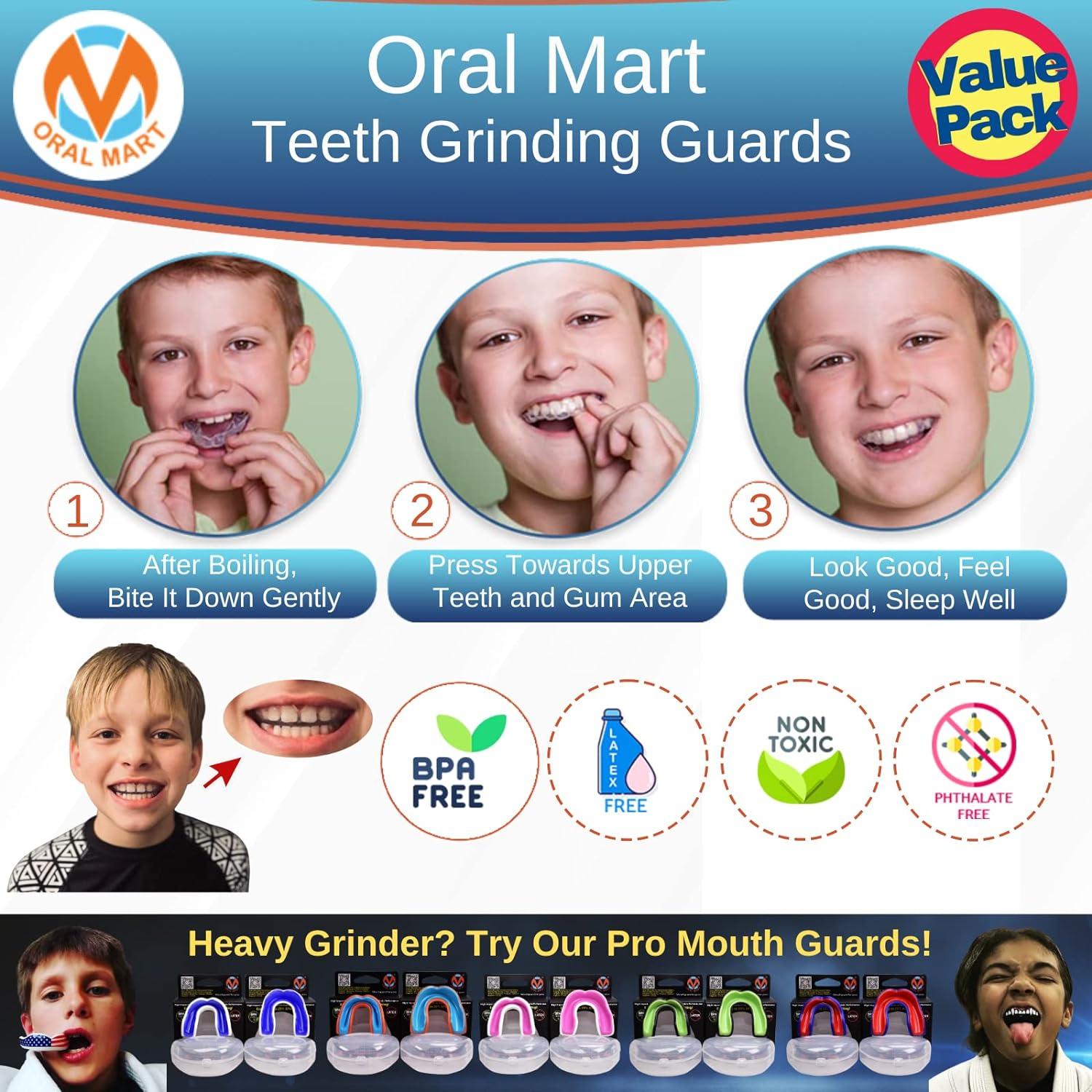 Oral Mart Kids Mouth Guards for Grinding Teeth - 5 Pack Clear Moldable ...