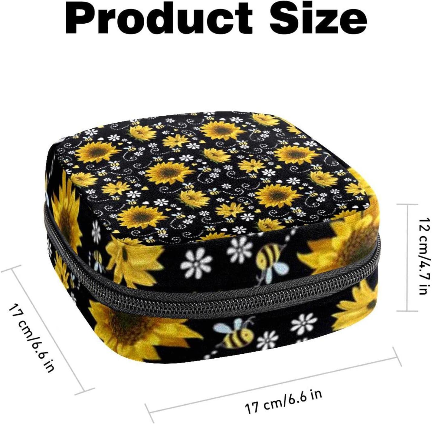 Shop Colorful Yellow Sunflower & Bee Women's Bandages Storage Pocket ...