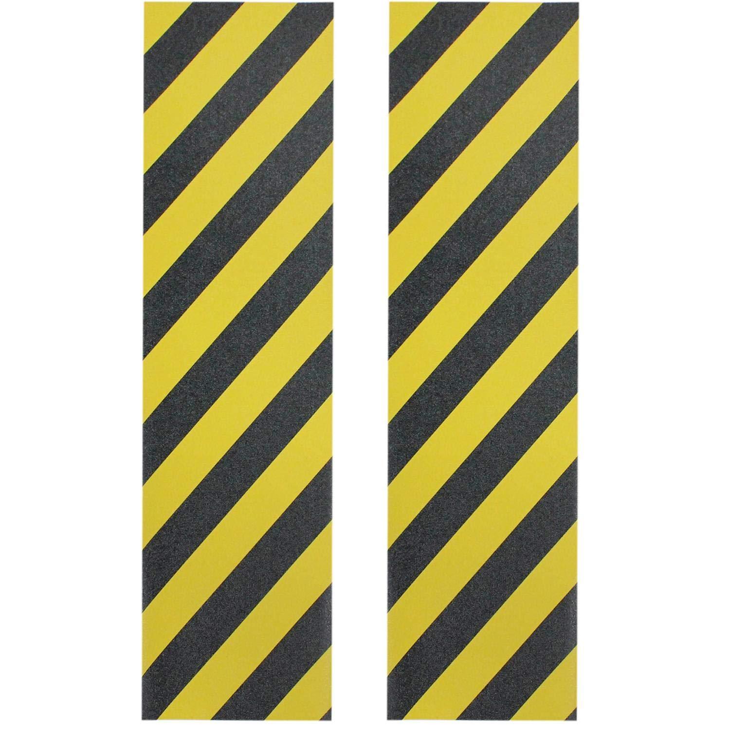 ZUEXT 2 Pack 9x33 Skateboard Grip Tape Sheets - Black and Yellow ...