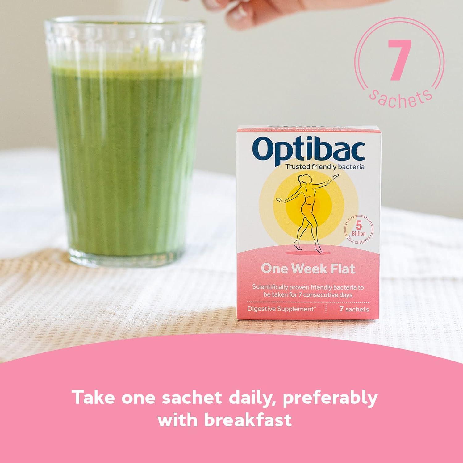 OptiBac One Week Flat 7 Sachets - Digestive Support for Bloating - 7 ...
